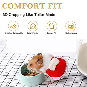 Guinea Pig Santa Christmas Costume Rabbit Christmas Clothes Small Animal Guinea Pig Warm Vest Clothes Costume Soft T-Shirt for Puppy Kitten Pig Rabbit Ferret Xmas Party Supply