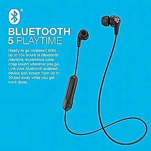 JLab JBuds Pro Bluetooth Wireless Signature Earbuds | Titanium 10mm Drivers | 6-Hour Battery Life | Music Controls | Noise Isolation | Bluetooth 4.1 Extra Gel Tips and Cush Fins | Black