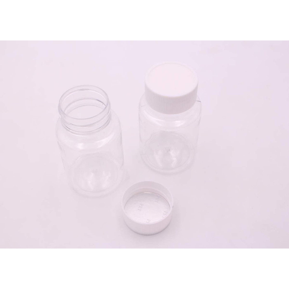 12PCS Clear Empty Portable Thicken Plastic Bottles Case with White Screw Cap Holder Storage Container for Liquid Solid Powder (50ml)