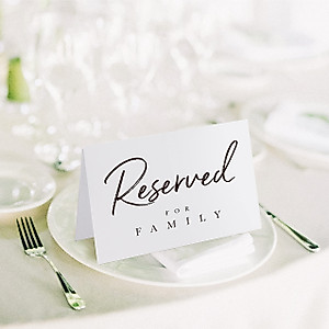 20 PCS Reserved Signs, Tented Table Place Cards for Wedding Reception, Engagement Party, Rehearsal Dinner, Anniversary Party or Any Events (6” x 4”)