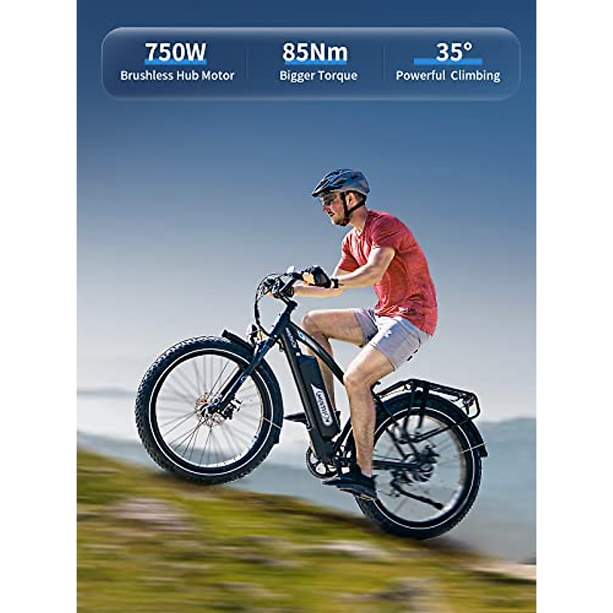 MULTIJOY Electric Bike for Adults,Upgraded 48V 20Ah Removable Battery,Peak 1000W Powerful Motor,70Mi Long Range,26"x4" Fat Tire,UL Certified 7-Speed