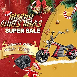 eAhora DOT Approved M8 Electric Motorcycle for Adults, 37MPH 2000W Motor 60V 30Ah Lithium Battery 40 Miles Range, Vacuum Tires Full Suspension Dual Hydraulic Brakes, 1-2 Persons Street Legal Bike