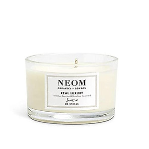 NEOM- Real Luxury Scented Candle, Travel Size | Lavender & Rosewood | Essential Oil Aromatherapy Candle | Scent to De-Stress