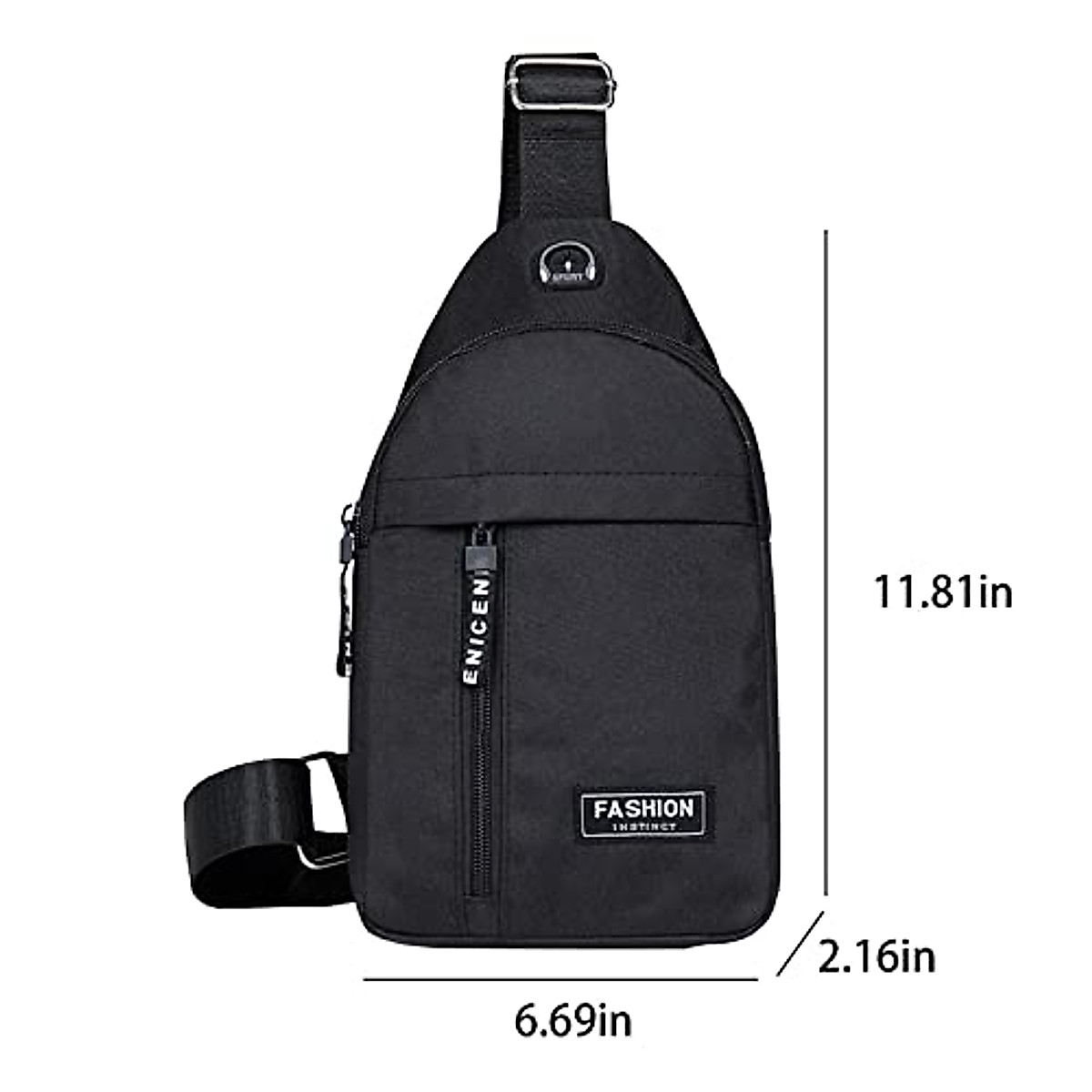 Viadha Crossbody Sling Bag Men Women Sling Backpack Bag Multipurpose Small Sling Crossbody Chest Shoulder Bag (#01 Black)