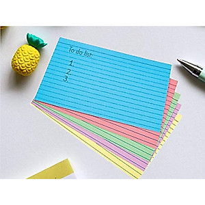 1InTheOffice Ruled 4" x 6" Index Cards, Assorted Pastel, 200/Pack