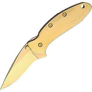 Kershaw KS1600G Chive Framelock Assisted Opening 24K Plated, Yellow