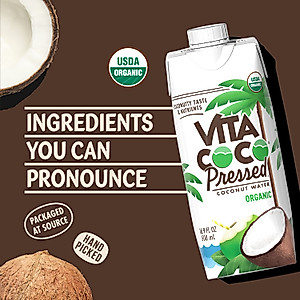 Vita Coco Organic Coconut Water, Pressed, More "Coconutty" Flavor, Natural Electrolytes, Vital Nutrients, 16.9 Fl Oz (Pack of 12)