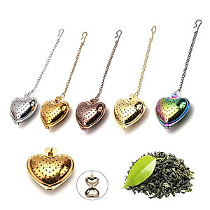Stainless Steel Creative Tea Infuser Metal Heart Shape Reusable Tea Coffee Filter Strainer Teapot Accessory Kitchen Gadget Too (gold)