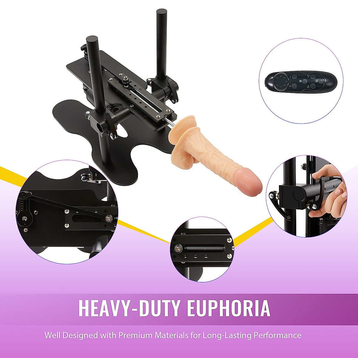 Y-NOT Automatic Sex Machine Gun Adult Toy Device with Realistic Dildo, Sex Massage Gun Masturbator for Women with 8 Thrusting Modes, 5X More Powerful Fully Adjustable with 1 Remote, Aluminum Oxide