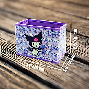 Eiodlulu Cute Collapsible Storage Bin Kawaii Foldable Baskets Cube Box Organizer Kitty For Room Home Closet Shelves Decor Gifts Accessories (S-Purple)