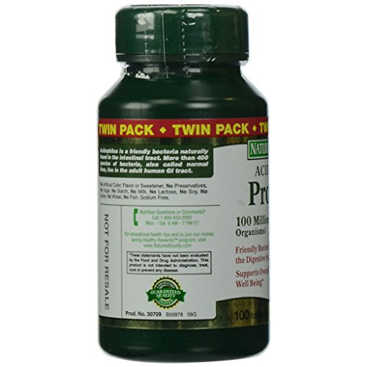 Nature's Bounty Probiotic Acidophilus Tablet, 100 Count (Pack of 2)