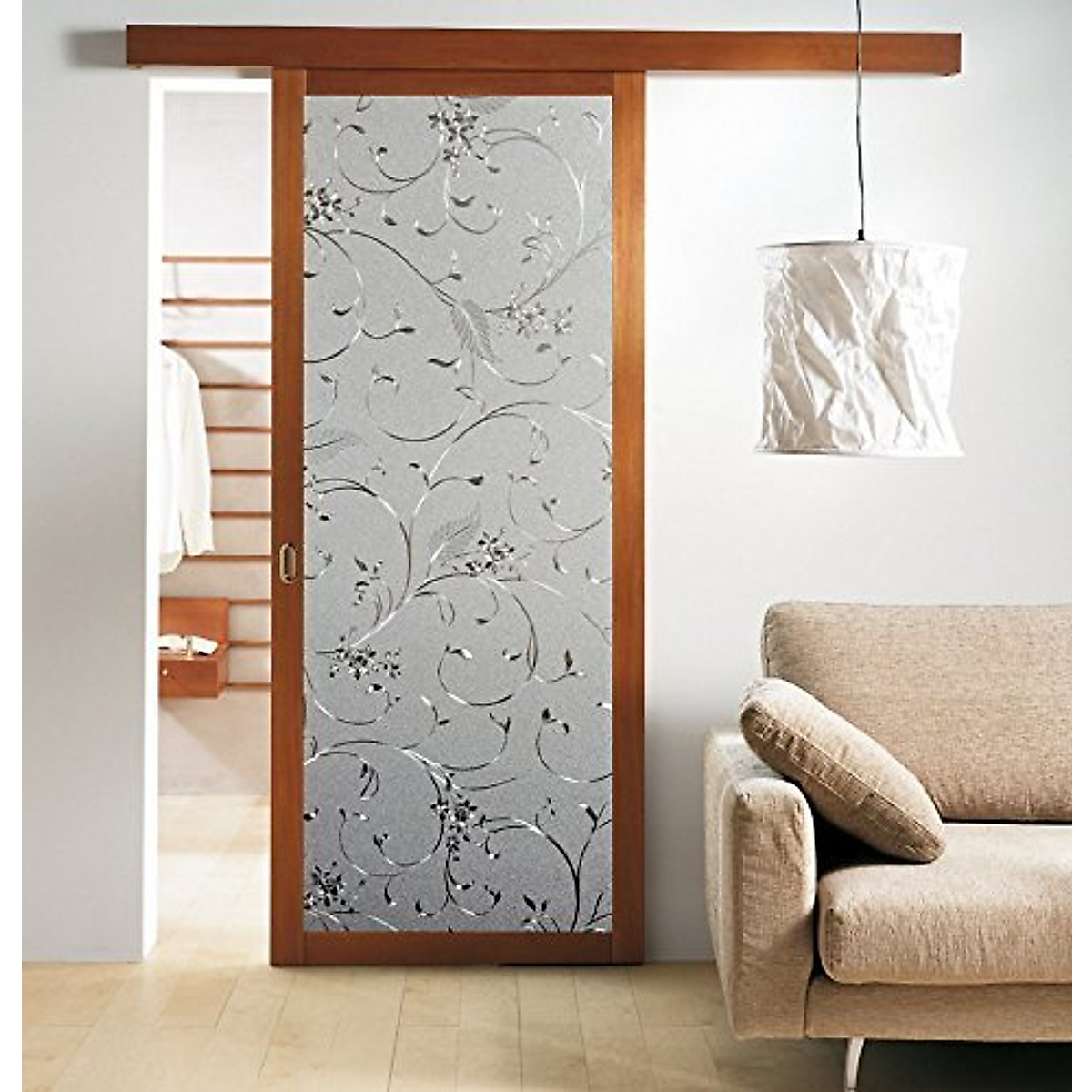 Niviy Static Cling Non-Adhesive Window Film Frosted Glass Bathroom Door Decoration Privacy Covering (17.7"x 78.7")