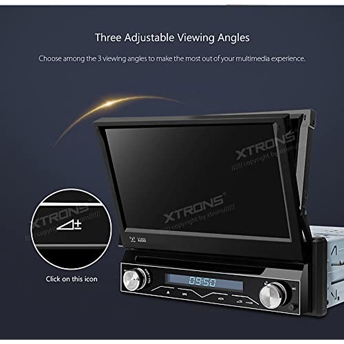 XTRONS Single Din Car Stereo Android 10 Car Radio DVD Player 7 Inch Touch Screen GPS Navigation 1 Din Qualcomm Bluetooth Head Unit Support Car Auto Play Android Auto Backup Camera DVR OBD2 TPMS