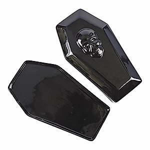 Boston Warehouse Gothic Skull Coffin Butter Dish, Black
