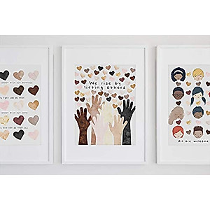 Diversity Art for Kids We Rise By Lifting Others Different Races Kids of Multiple Ethnicities Promote Unity Celebrate Diversity UNFRAMED Poster 5x7" 8x10" 11x14" 16x20" 24x36"