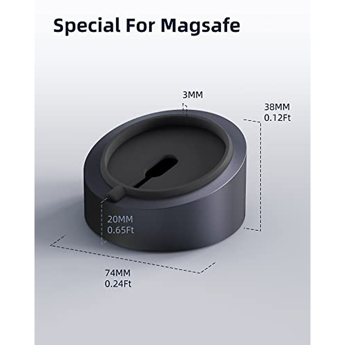 Stouchi Mag- Safe Charger Stand Wireless Charging Heavy-Duty Premium Metal Holder Mount Base Desktop Dock for iPhone 14/13/12 Mag- Safe Charger Grey (Not Included Mag- Safe Charger)