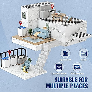 Superday Portable Washer and Dryer, 17.6LBS Small Washing Machine and Spin Dryer Combo, Compact Mini Twin Tub Washing Machine for Apartment, Dorms, RV, Camping, Laundry, College Rooms, Grey