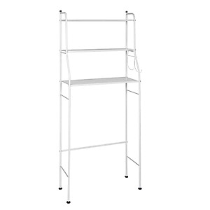 DESIGNSCAPE3D Premium 3-Tier Bathroom Storage Rack Over The Toilet Storage, Metal Frame, Increase Storage Space to Organize Your Bathroom, White
