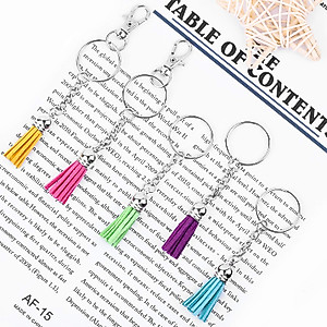 Keychain Tassles, Cridoz 300pcs Bulk Keychains Ring Set Includes 50pcs Tassels for Crafts, 50pcs Keychain Clips, 50pcs Key Chain Rings, 100pcs Jump Ring and 50pcs Screw Eye Pins for DIY Keychain