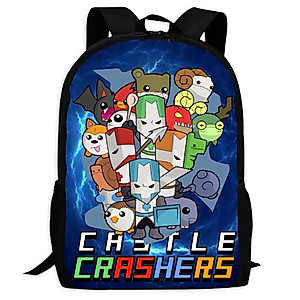 Castle-pink-knight-Crasher Unisex Men Women Backpack Shoulder Bags Knapsack Boys Girls Laptop Outdoor