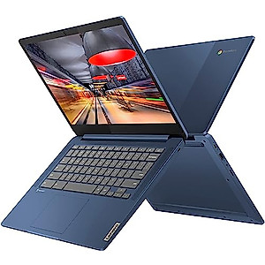Lenovo Chromebook Laptop for College Students, School, 14 Inch FHD Touchscreen, MediaTek MT8186, 4GB RAM, 64GB eMMC+128GB SD Card, Chrome OS, Long Battery Life, Abyss Blue, PCM