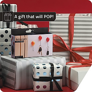 PELEG DESIGN Balloongers | Fun Balloon-Shaped Key Holder for Wall | Decorative Key Hanger Set of 3 | Key Hooks w/ 3 Install Options | Key Holder for Wall, Fridge | Cute Key Holders