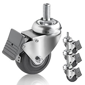POWERTEC 17202 Dual Locking Swivel Caster Wheels Set of 4 with 400 lb Weight Capacity