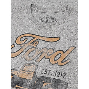 BEAR RUN Men's Ford Trucks Shirt - Faded Ford F-100 Pickup Truck T-Shirt, Athletic Heather, L