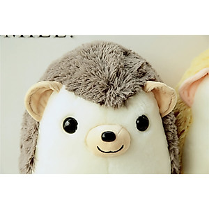CHDGIOHA Cute Hedgehog Stuffed Animal Plush Body Pillow,Kawaii Hedgehog Plushie Throw Pillows,Chubby Little Hedgehog Pillow Dolls,Super Soft Plush Toys,Birthday Gifts for him & her (Gray,Large)