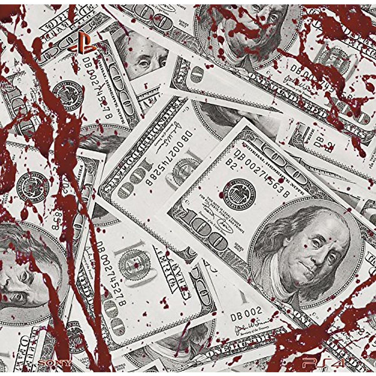 Skin Ps4 PRO - Dollars Blood - Limited Edition Decal Cover ADESIVA Playstation 4 Slim Sony Bundle