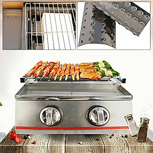 2 Burners Gas BBQ Grill, Stainless Steel Tabletop Smokeless Outdoor Barbecue Cooker Gas Grill Tabletop Grill Portable Grill for Kitchen, Camping, Outdoor, Tailgating, or Picnicking
