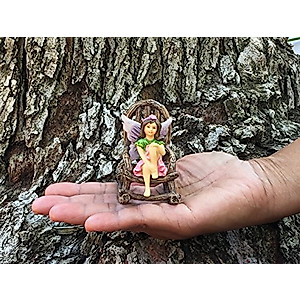 GlitZGlam Emma The Sitting Garden Fairy – a Miniature Fairy Statue for Your Fairy Garden