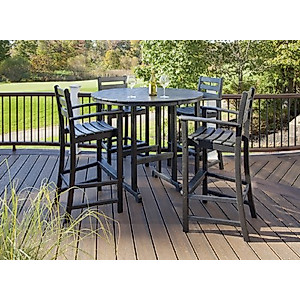 Trex Outdoor Furniture TXS119-1-CB Monterey Bay 5-Piece Bar Set, Charcoal Black