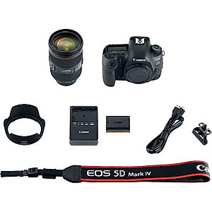 Canon EOS 5D Mark IV DSLR Camera with 24-105mm f/4L II Lens (1483C010) - Starter Bundle (Renewed)