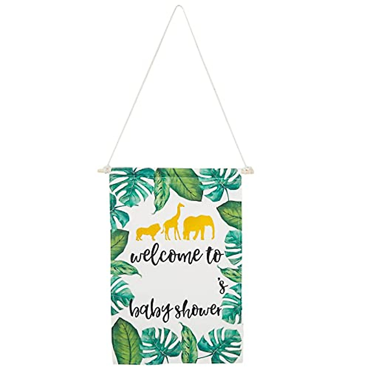 Sparkle and Bash Custom Safari Baby Shower Decorations Canvas Welcome Sign with Sticker Sheets (3 Pieces)