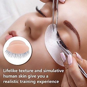 WBCBEC 3 Pairs Replacement Eyelids for Mannequin Head Removable Realistic Eyelids with Eyelashes Mannequin Head Eyelids for Eyelash Training Practice Makeup Eyelash Extensions