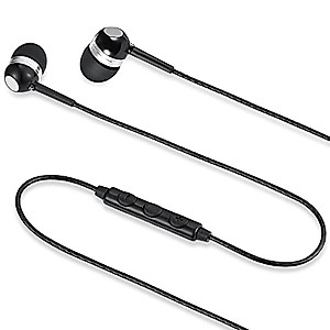 Betron in-Ear Headphones with Microphone - Balanced Audio Lightweight Tangle-Free Cord, Wired 3.5mm Jack