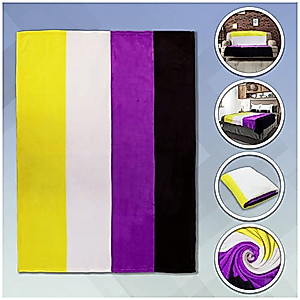 Nonbinary Pride Super Plush Blanket - 50x60 Soft Throw Blanket - Perfect for Cuddle Season Ace Price LGBT Blanket…