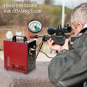 Orcair Thunder 4500psi PCP Air Compressor,Built-in Converter,12V&110V Auto Shut Off Pump Supply Water Oil Free For Scuba Paintball PCP Air gun Tank Refilling Up to 1.6L Low Noise