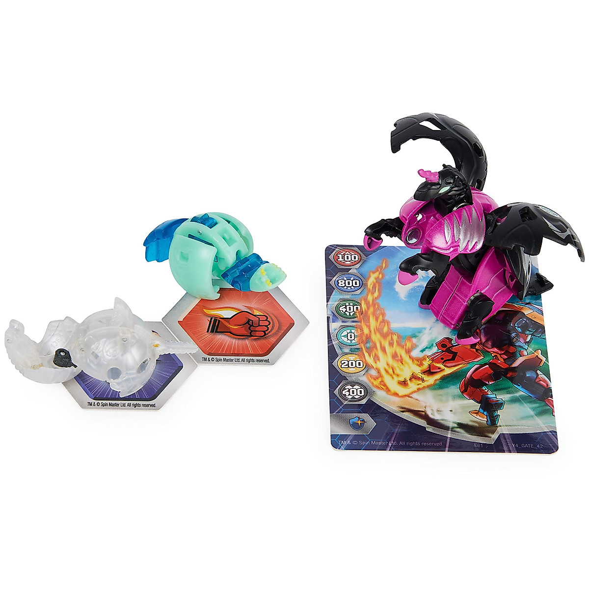 Bakugan Evolutions, Wrath with Nano Clutch and Echo Platinum Power Up Pack, True Metal Bakugan Action Figure, 2 Nanogan, 2 Bakucore, 2 Ability Cards, Kids Toys for Boys and Girls, Ages 6 and Up