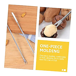 Housoutil 24pcs Multi-function Needle Tool Metal Forks Multipurpose Tool Seafood Needle Shellers Forks Pistachio Opener Seafood Accessory Crab Peeling Tools Seafood Fork Silver Crab