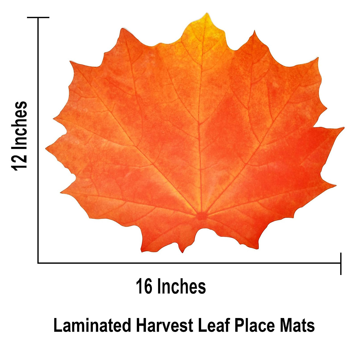 Gift Boutique 48 Pcs Paper Harvest Leaf Place Mats Orange Thanksgiving Autumn Maple Leaves Shaped Coated Table Mat 12" x 16" Fall Turkey Crafts Party Supplies Decor