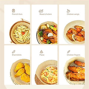50PCS Air Fryer Parchment Paper Liners Non-Stick Disposable Paper Tray Barbecue Plate Food Oven Kitchen Round Baking paper food liners