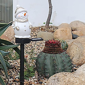 Solar LED Christmas Garden Lawns Snowman Plug Lights,Waterproof Courtyard Solar Stake Decorations Light,Solar Garden Light,Christmas Party Home Outdoor Landscape Pathway Lighting Ornaments