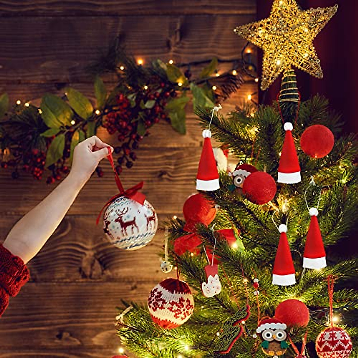 cobee 20 Pcs Christmas Cutlery Holders, Christmas Santa Hats Silverware Holders, Xmas Hat Tableware Cutlery Bags Christmas Pocket Knifes Forks Holders Dinnerware Decorations for Home Party