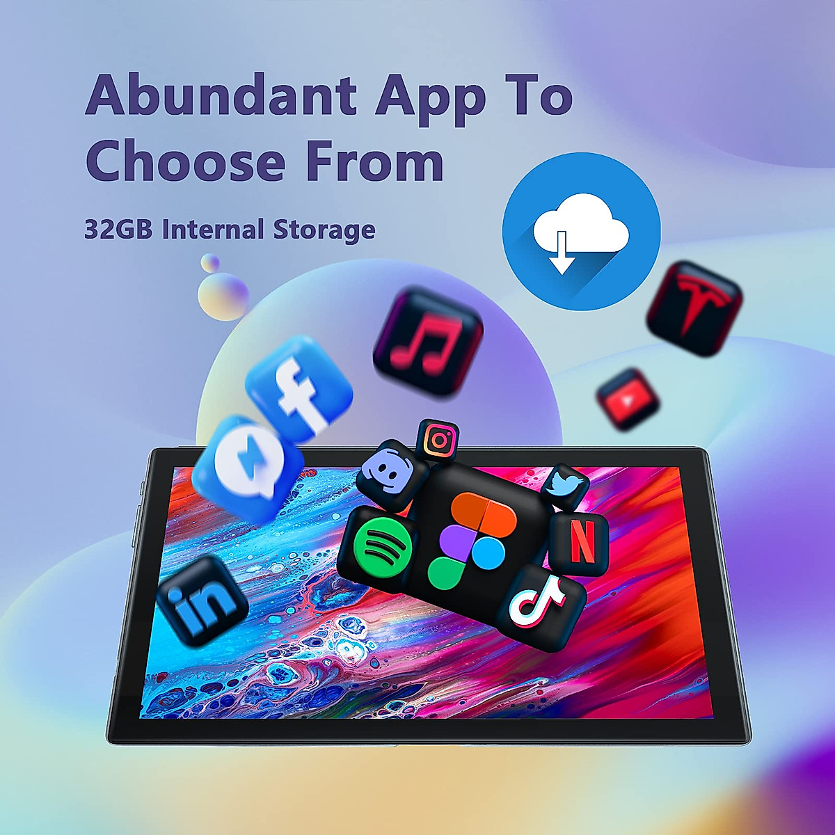 NINTAUS Tablet 10 inch, 5G WiFi Tablet with Android 9.0 OS, Octa-Core Processor Tablet PC, 2GB RAM, 32GB ROM, IPS HD Display, 13MP Front Camera, 6000mAh Battery, Bluetooth, GPS, Grey