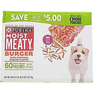 Purina Moist & Meaty Dog Food, Burger (6 Ounce, 60 ct.), 22.5 Pound