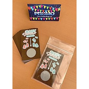 PROMO PRINTING GROUP, INC. Footprints Baby Shower Scratch Off Cards - (30 Cards) - Baby Shower Scratch Off Tickets - Shower Party Supplies - Baby Shower Raffle Tickets