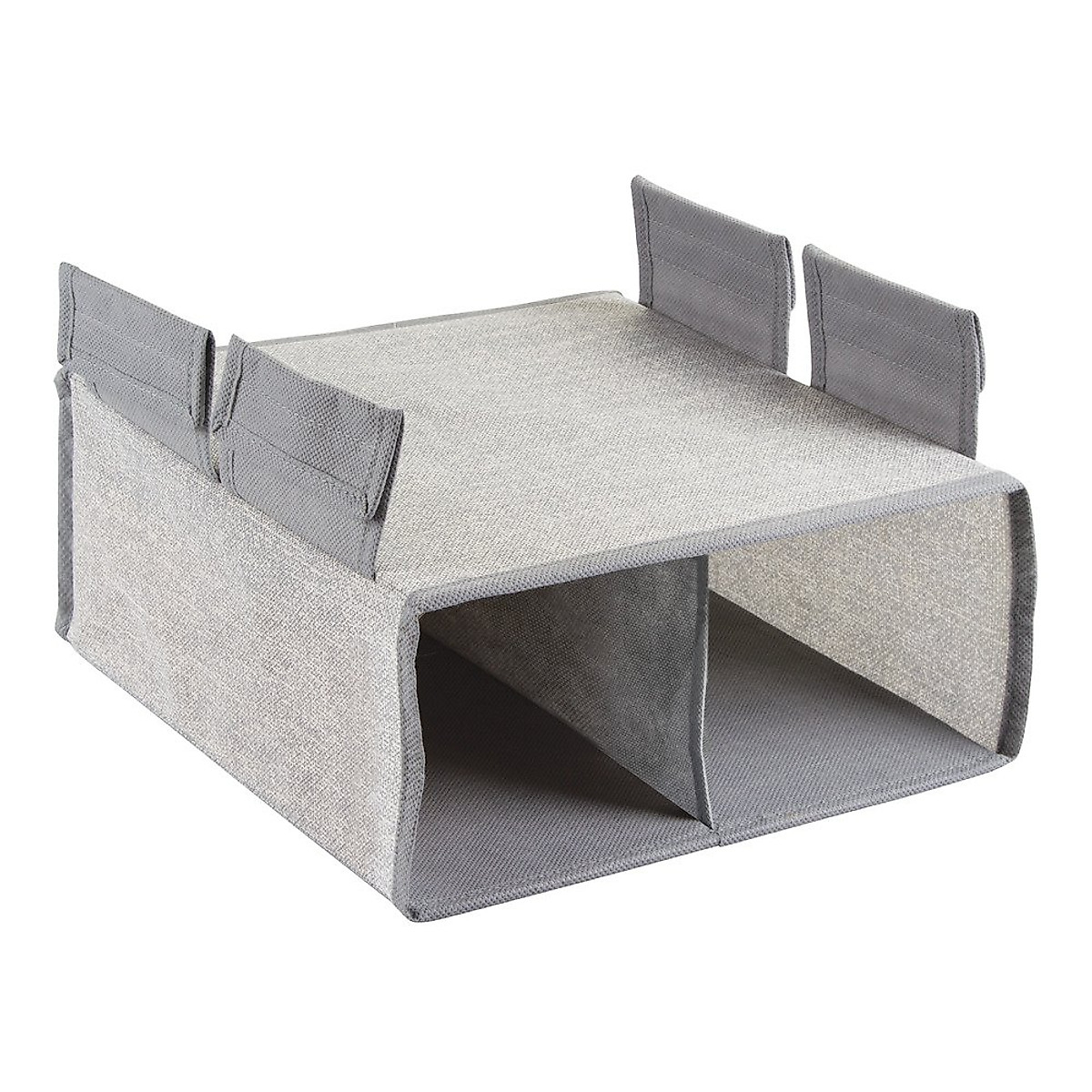 InterDesign Aldo Fabric Hanging Closet Storage Organizer, 2 Compartments