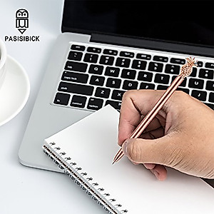 PASISIBICK Pineapple Pens,Bling Stainless Steel Retractable Metal Ballpoint Pens for Office Supplies, Black Ink(3 PCS)